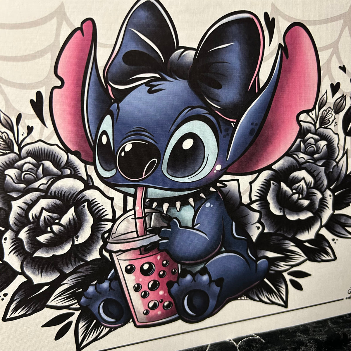 Stitch & Bubble Tea A4 Print - Art By Rose Demon – Deluxe Creations and ...
