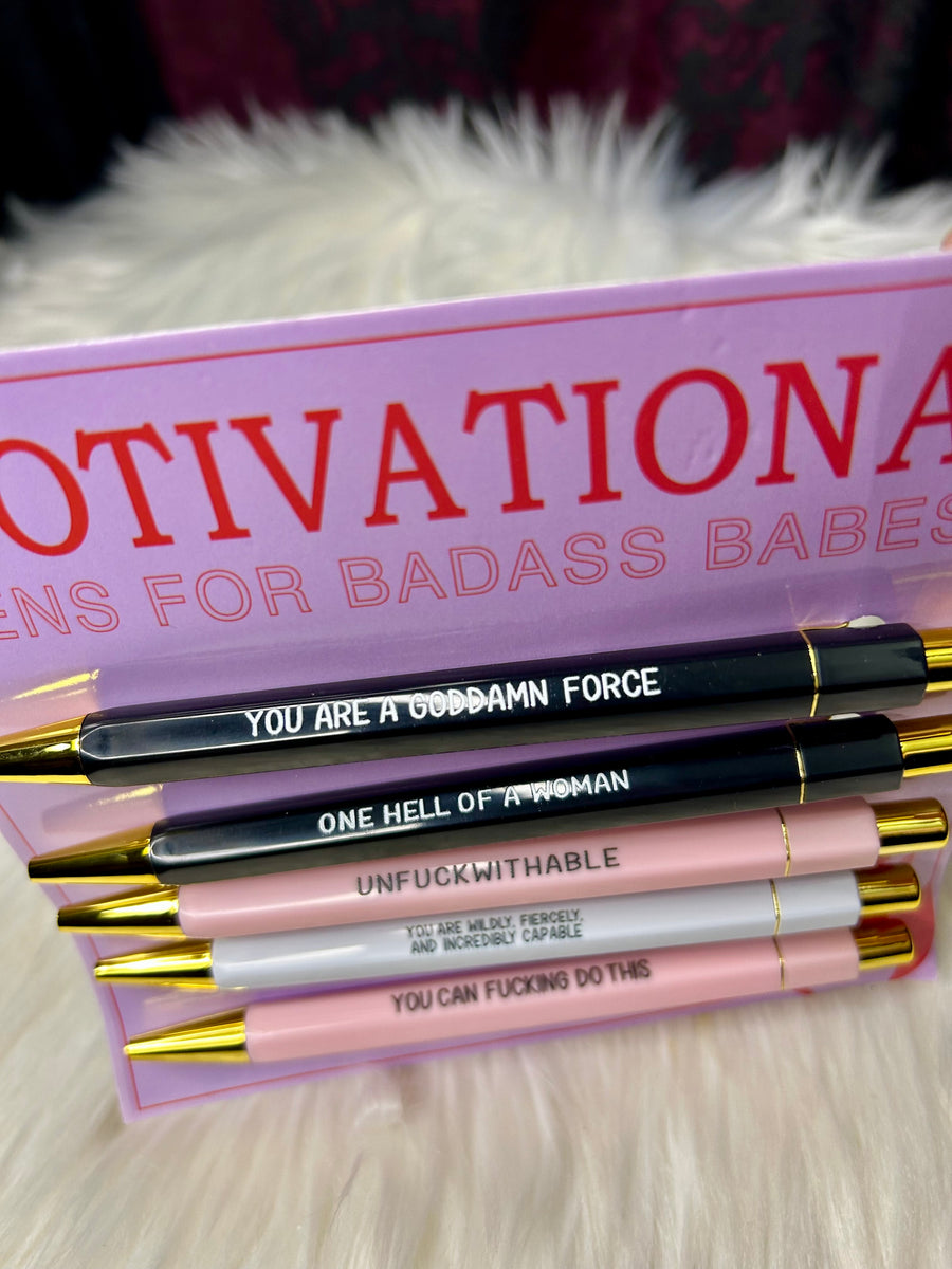5pce Pen Set - Motivational Pens for Badass Babes – Deluxe Creations ...