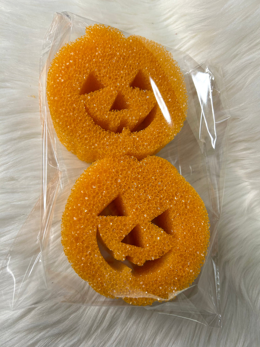 Scrubber sponge - Pumpkins pair – Deluxe Creations and Designs