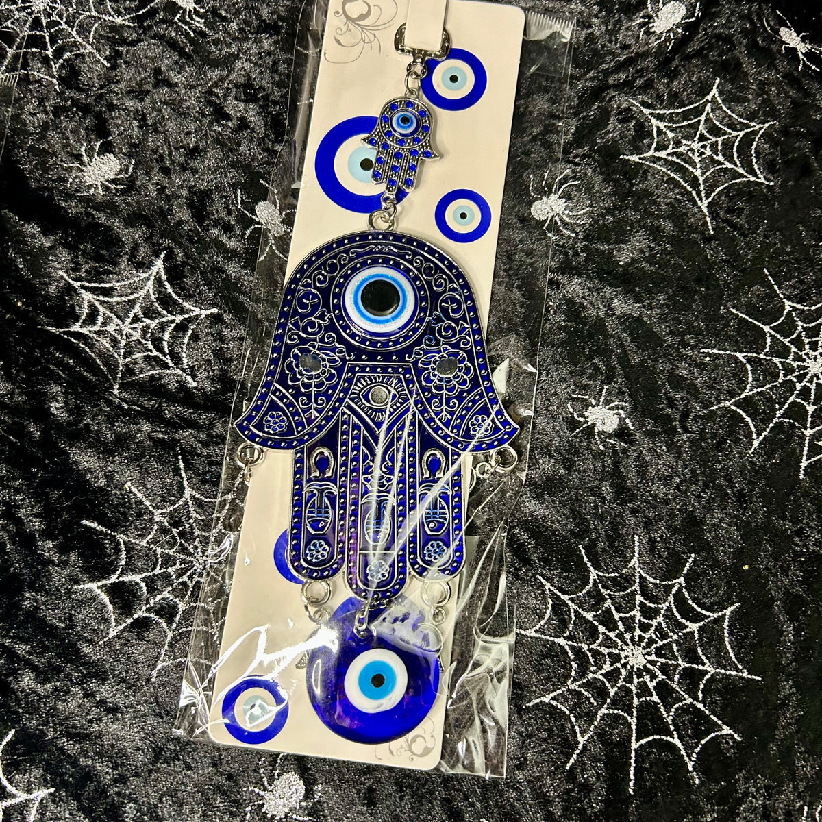 Hamsa Hand with Evil Eye Blue 28cm – Deluxe Creations and Designs