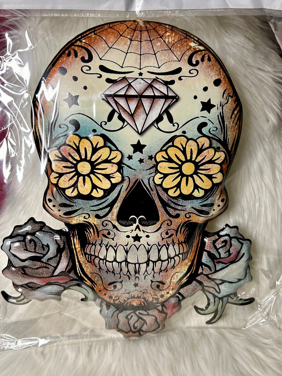 Embossed Skull - Metal Wall Plaque 35cm x 45cm – Deluxe Creations and ...